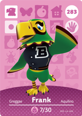 Frank Animal Crossing Amiibo Card - Animal Crossing Cards - Series 3 ...
