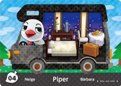 Piper Animal Crossing Amiibo Card - Animal Crossing Cards - New Leaf W ...